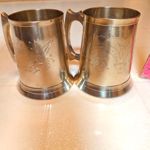 Dining | Vintage Elegant 2 Pewter Beer Mugs Set | Poshmark